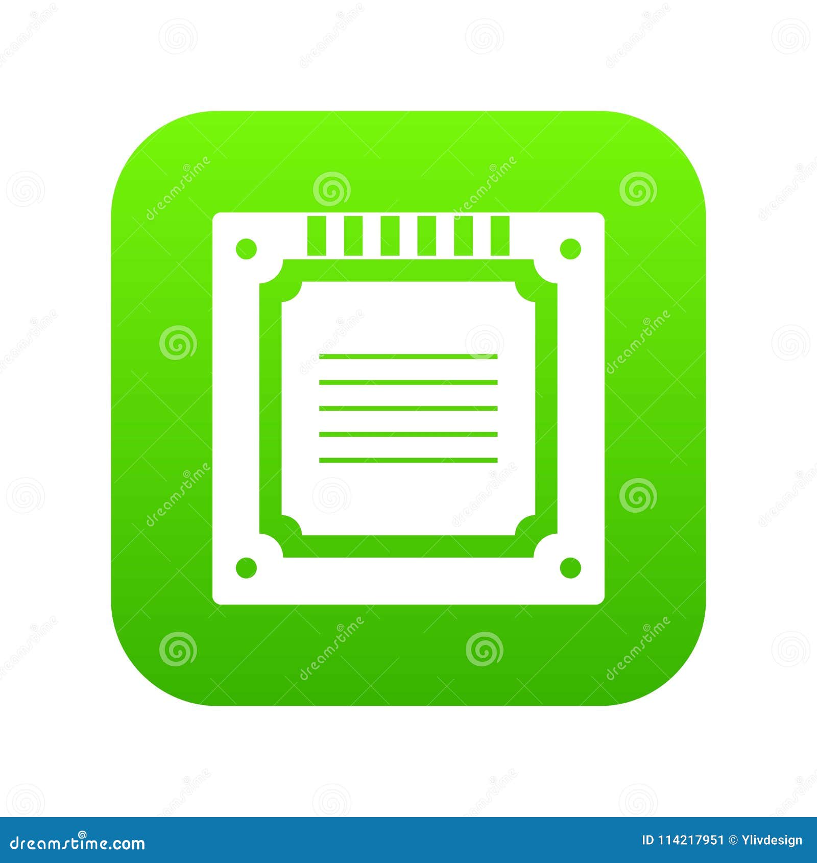 Modern Multicore CPU Icon Digital Green Stock Vector - Illustration of ...