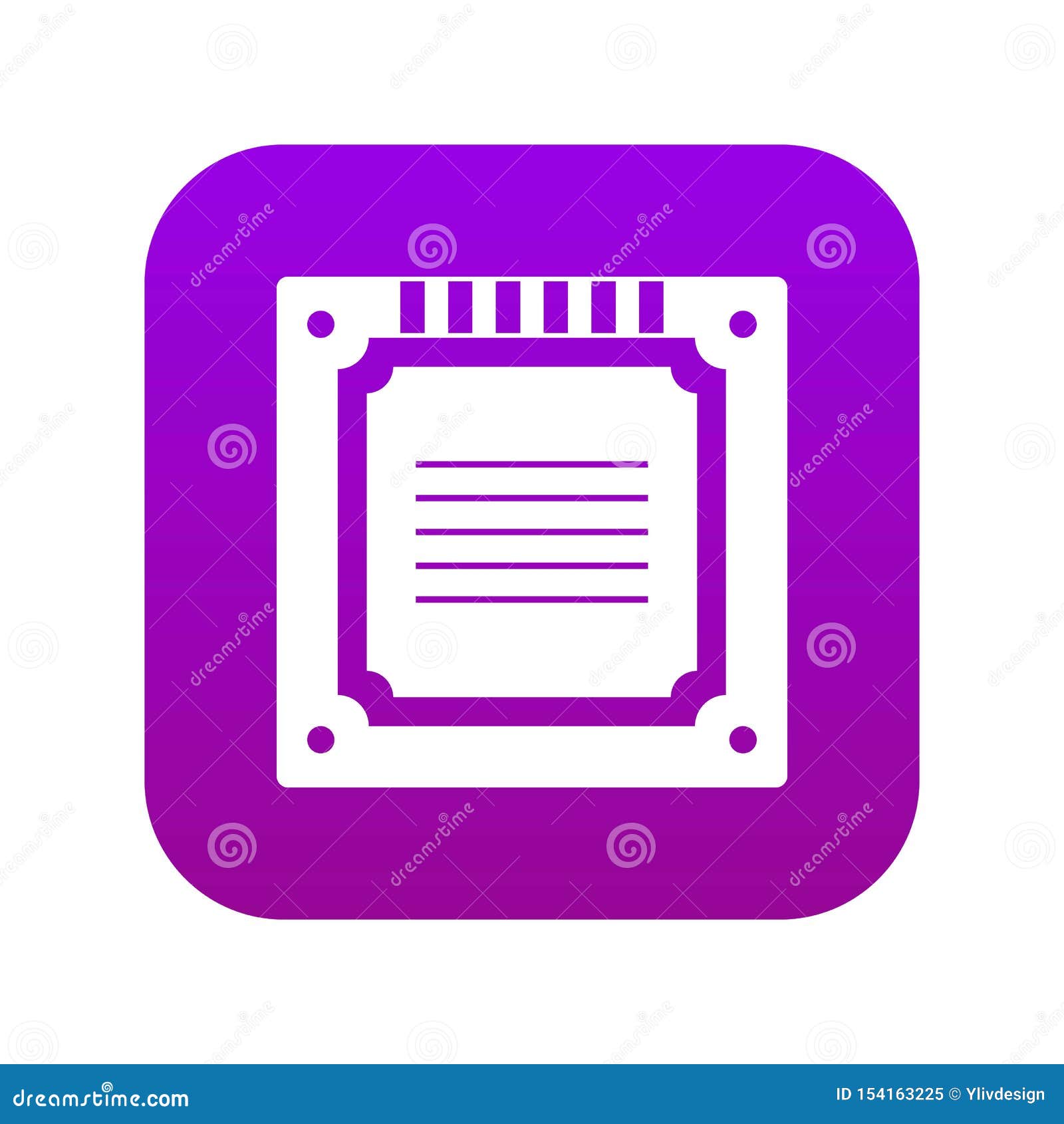 Modern Multicore CPU Icon Digital Purple Stock Vector - Illustration of ...