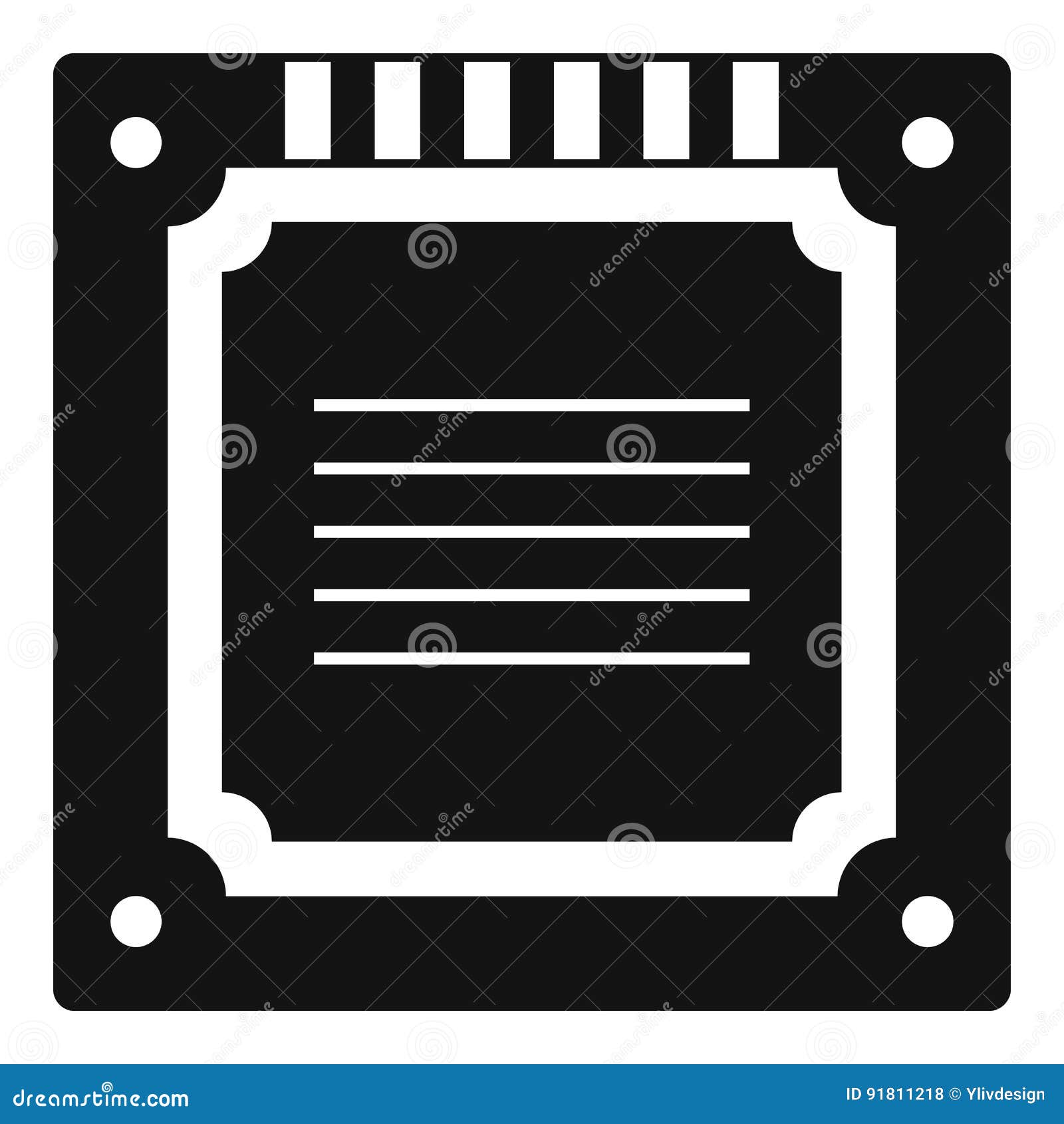 Modern Multicore CPU Icon Simple Stock Vector - Illustration of ...