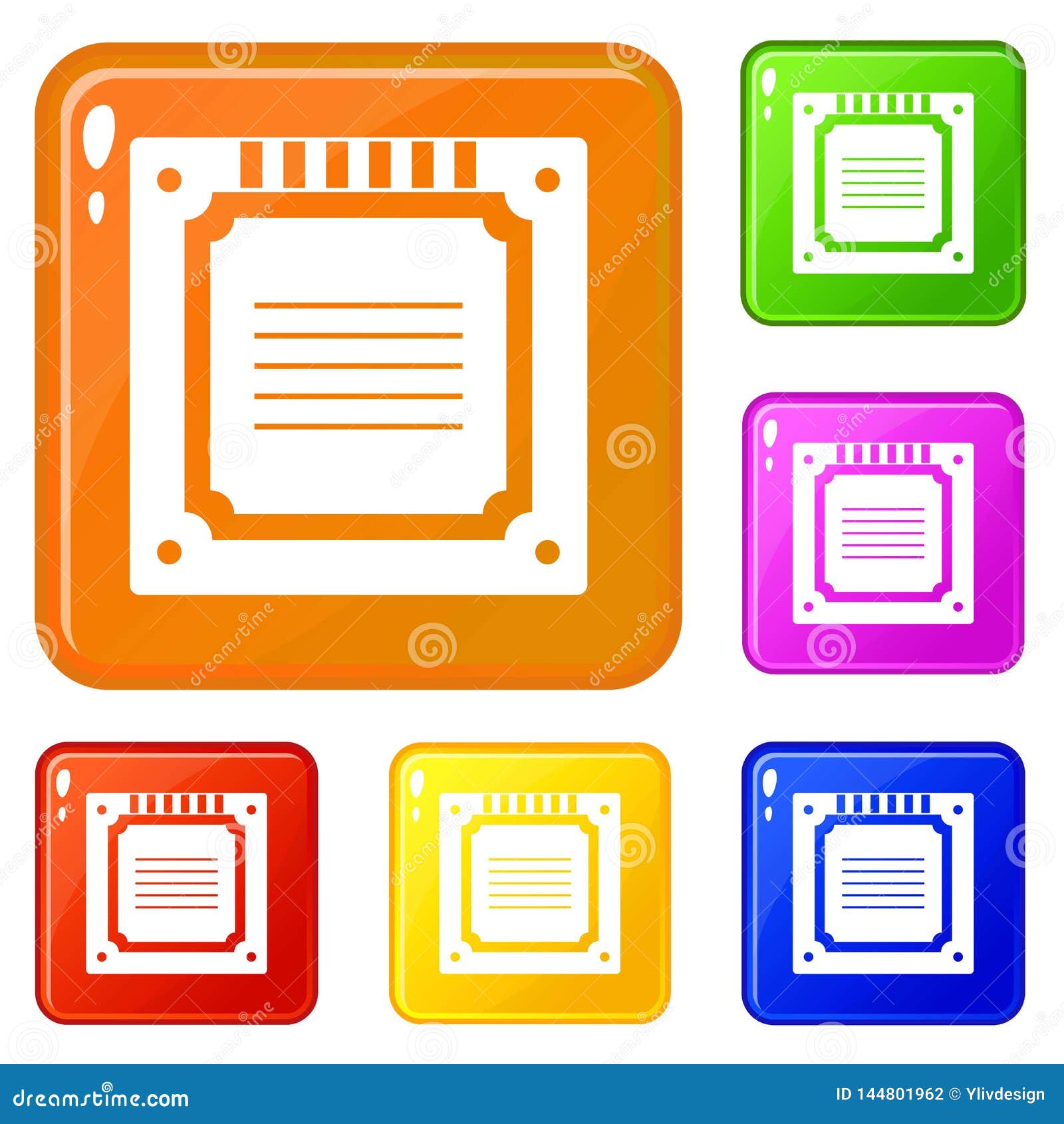 Modern Multicore CPU Isolated On White Background. 3d Illustration ...