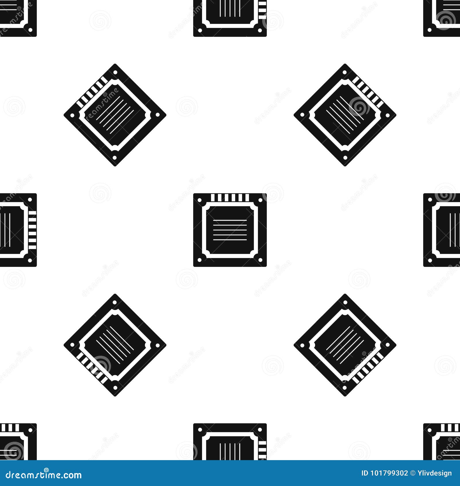 Modern Multicore CPU Pattern Seamless Black Stock Vector - Illustration of industry, board ...