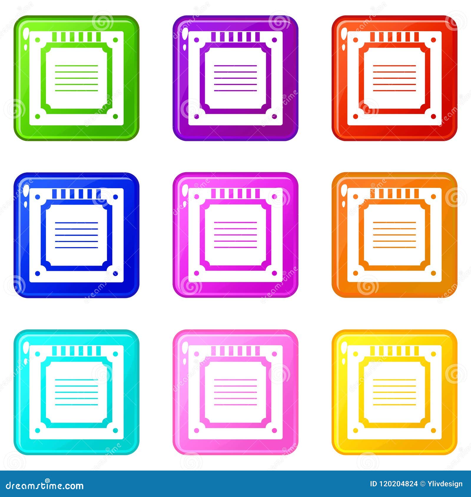 Modern multicore CPU set 9 stock vector. Illustration of computer ...