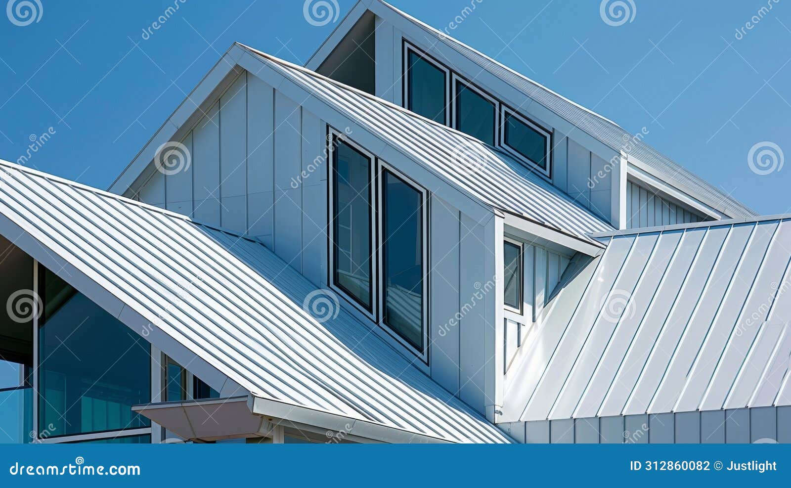 A Modern Multilevel Home with a Unique Roof Design a Series of Angled ...