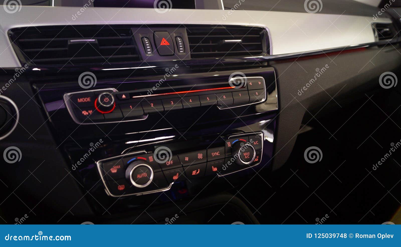 A Modern Multimedia Car Panel with Various Indicators Stock Photo ...