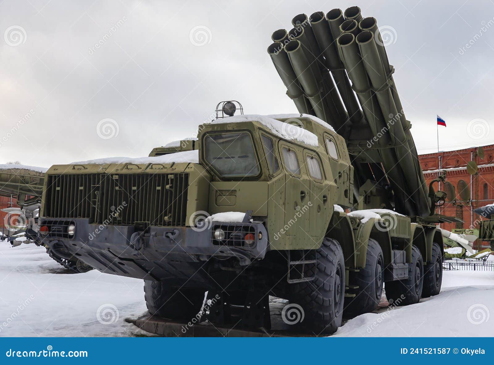 Modern Multiple Rocket Launcher System in the Parking Lot in Winter ...