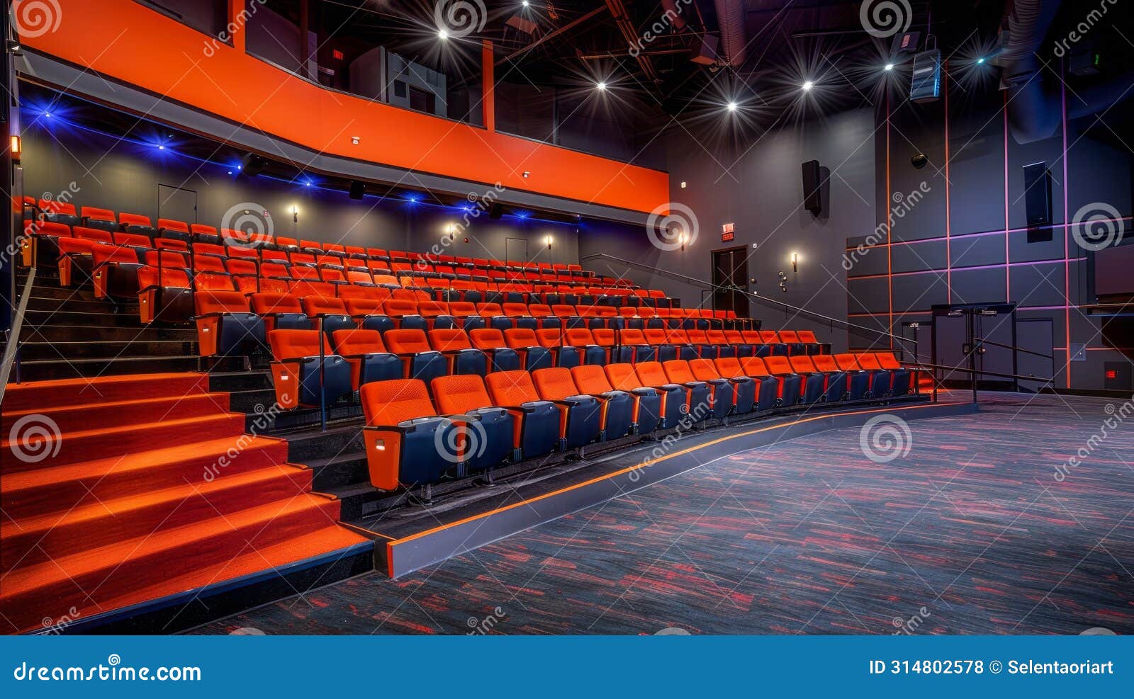Modern Multiplex Theater stock photo. Image of projection - 314802578