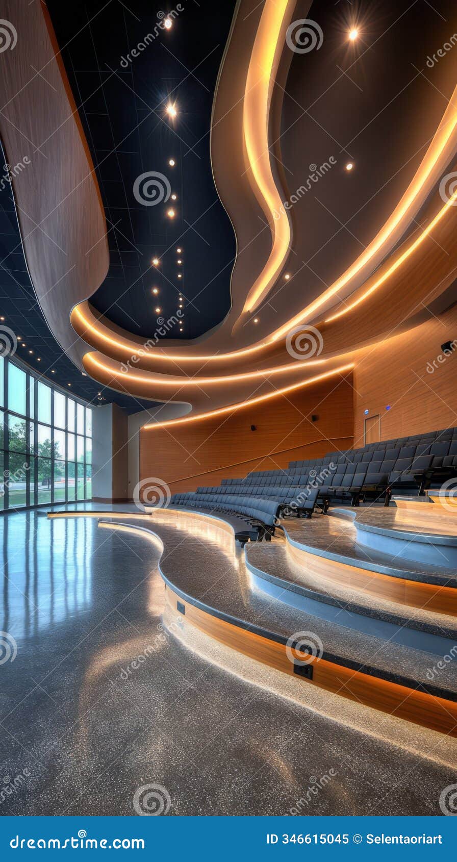 Modern Multiplex Theater stock illustration. Illustration of theater ...