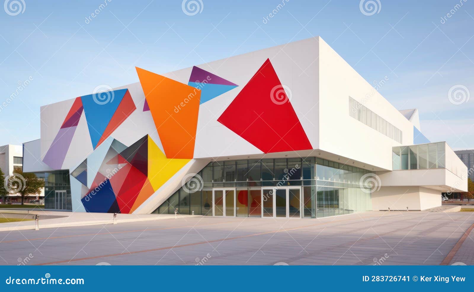 Modern Museum with Bold Geometry Shape and Innovative Design Stock ...