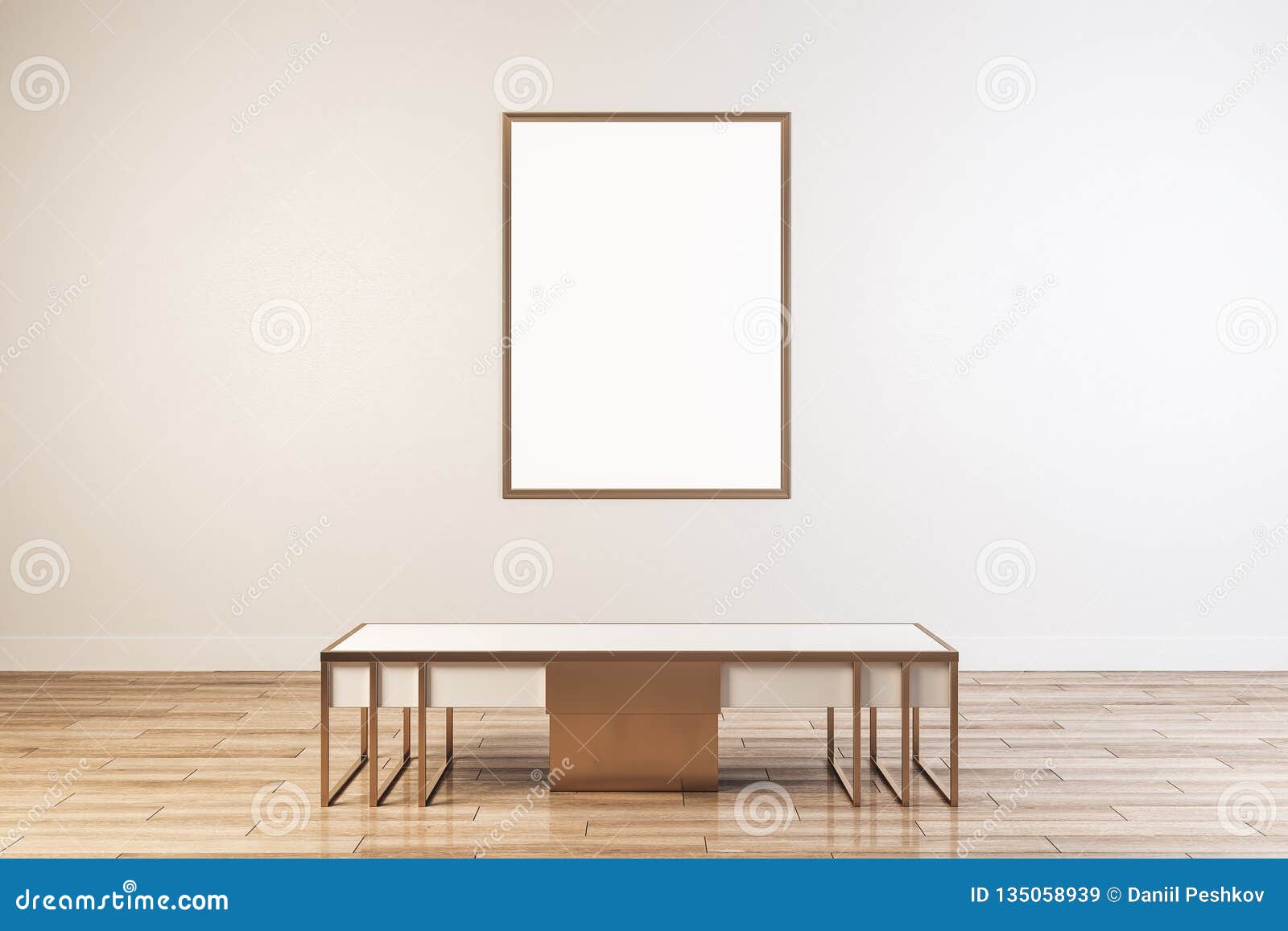 Modern Museum with Empty Poster Stock Illustration - Illustration of ...