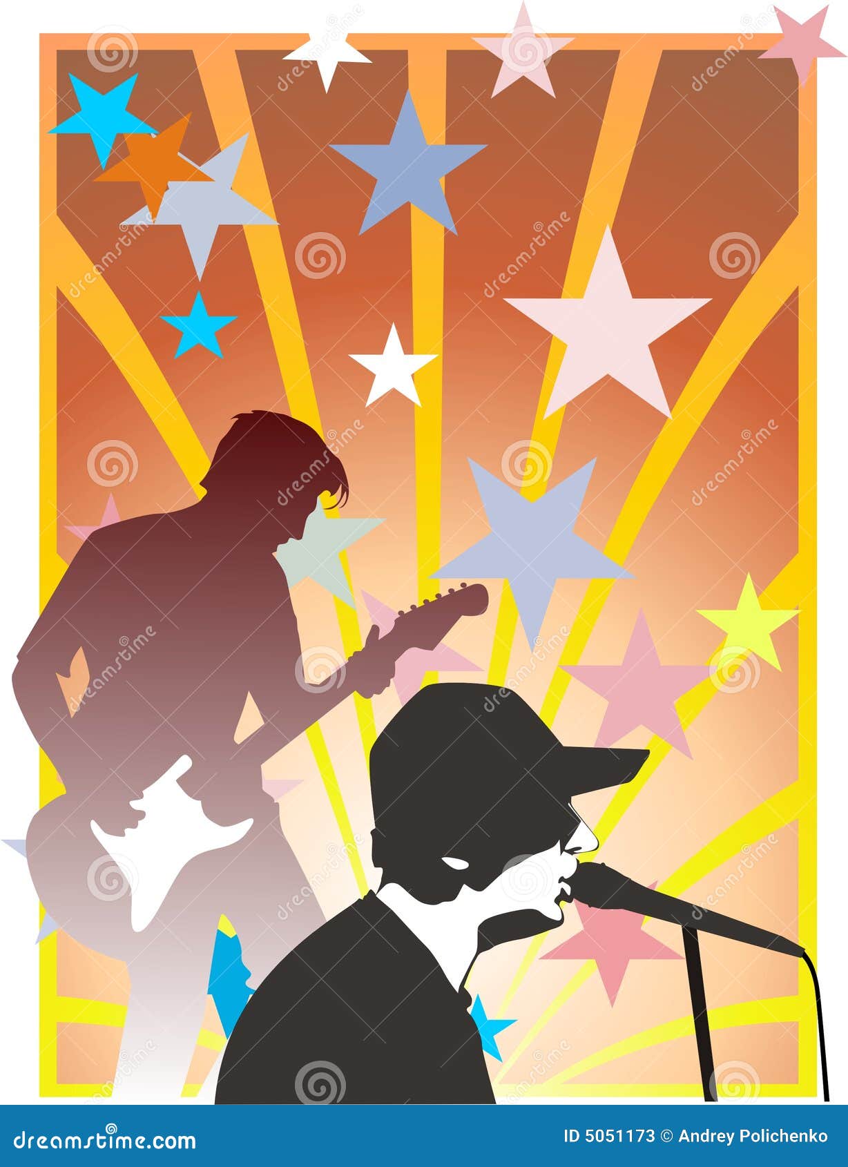 Modern music stock illustration. Illustration of listening - 5051173