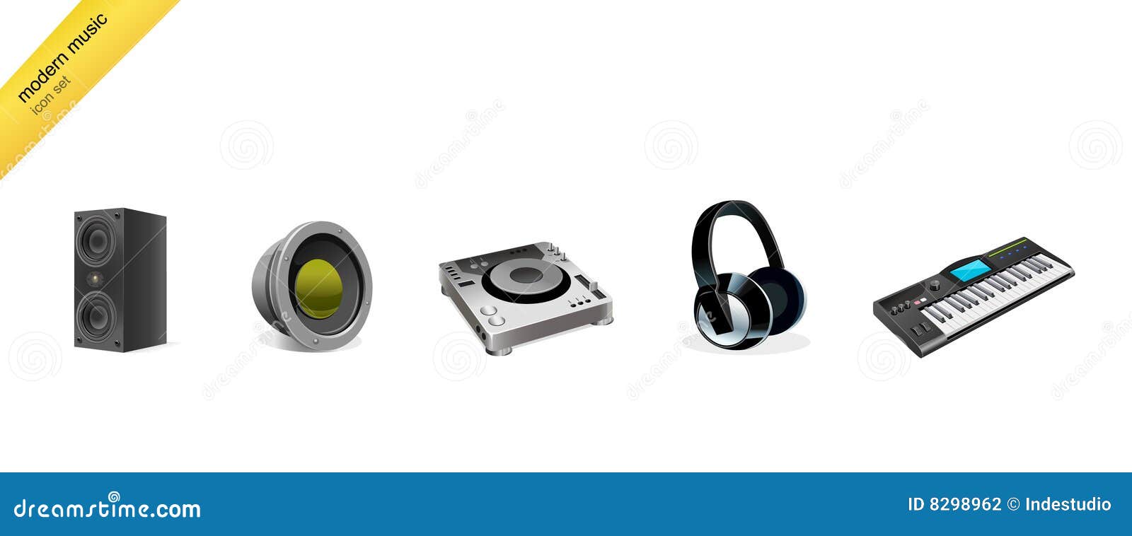 Modern music icon-set stock vector. Illustration of icon - 8298962