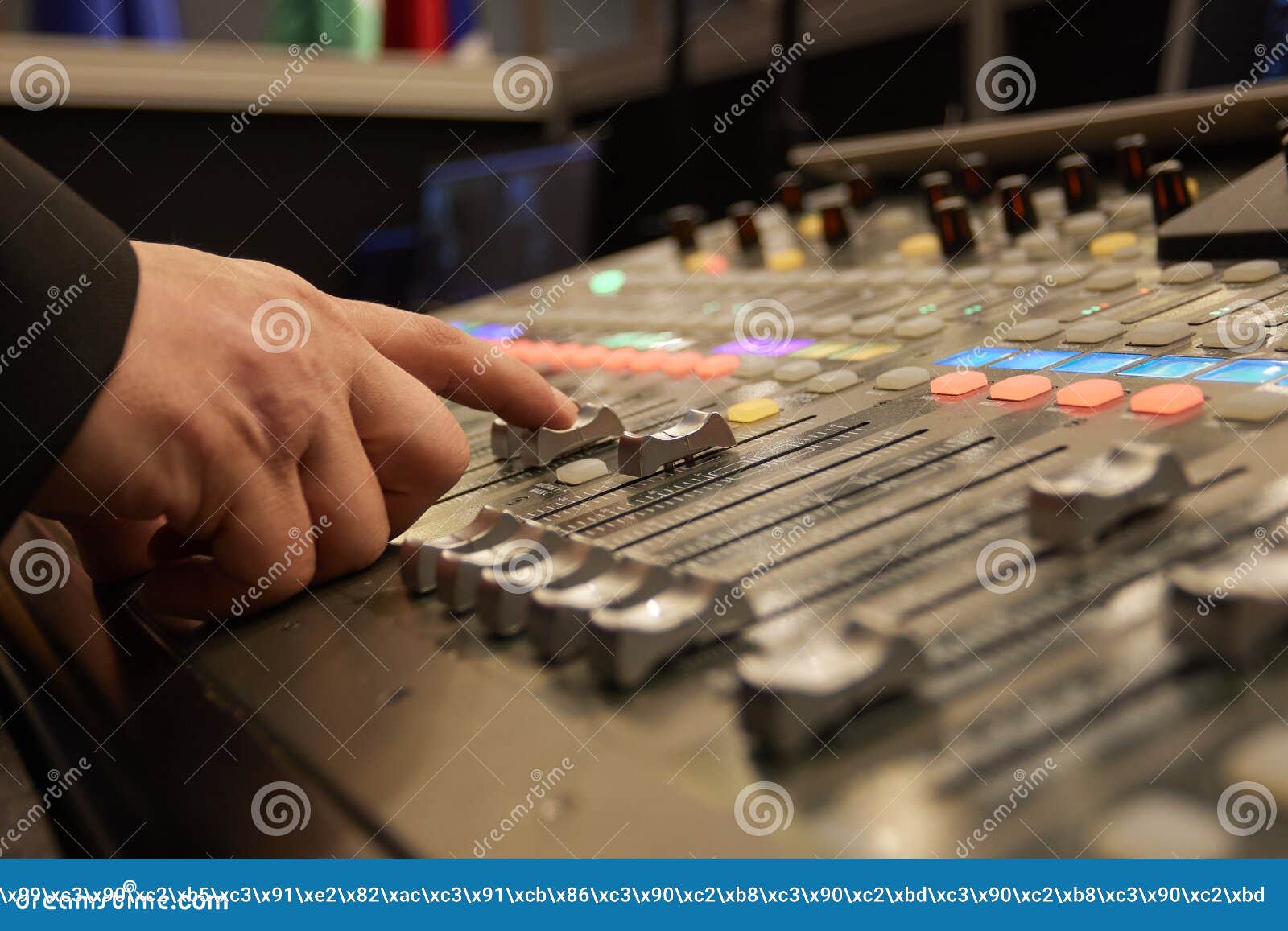 Modern Music Record Studio Control Desk with Automatic Equalizer. Stock ...