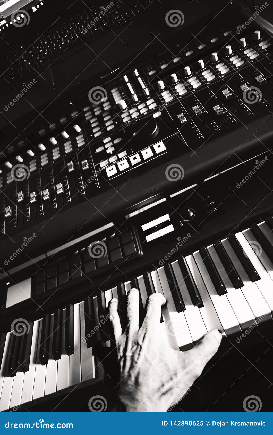 In Modern Music Studio stock image. Image of occupation - 142890625