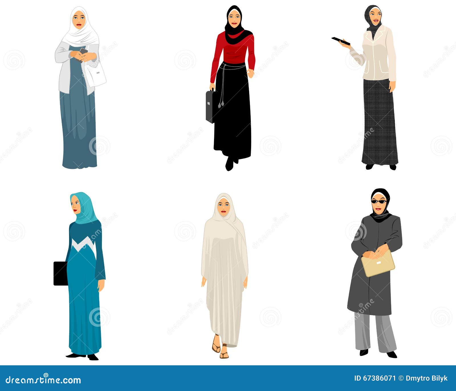 Modern muslim women stock vector. Illustration of arabian - 67386071