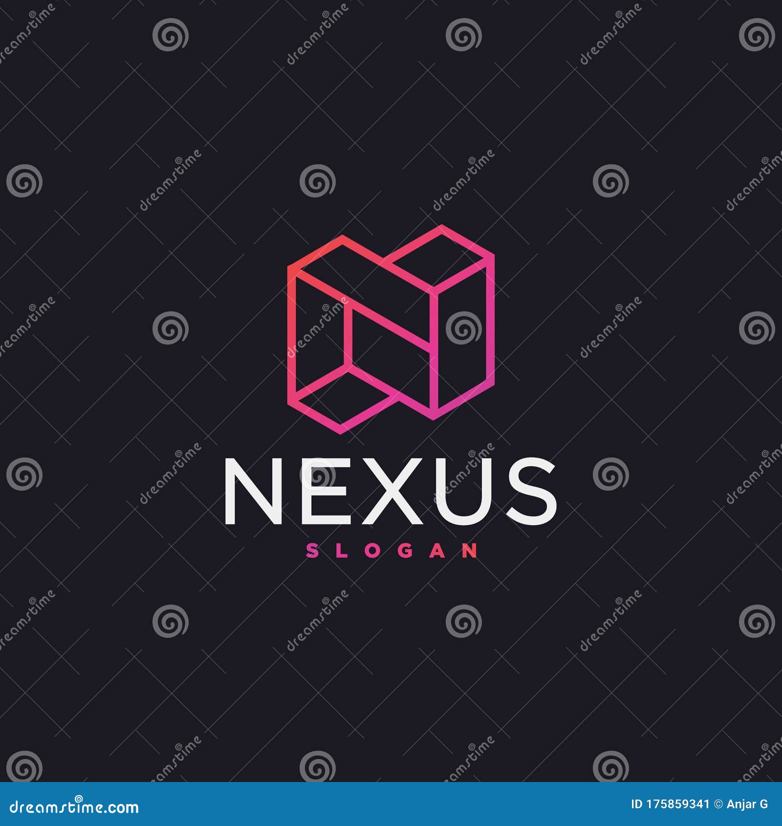 Modern N Initial Logo Template, 3d Optical Illusion Style Cube Line ...