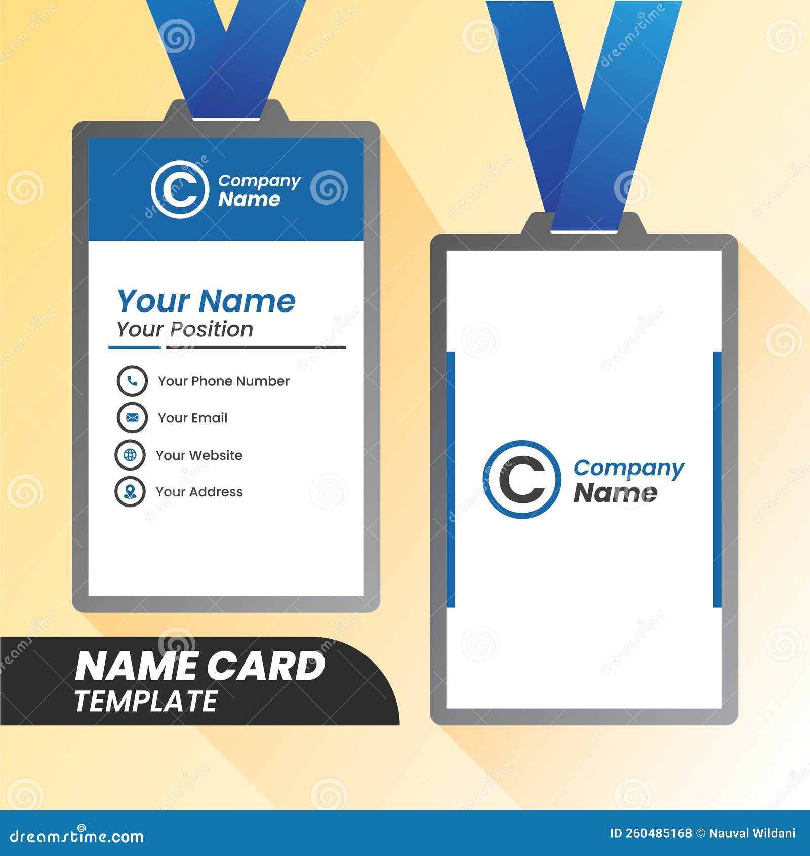 Modern Name Card Design . Double Sided Name Card Design Template Stock ...