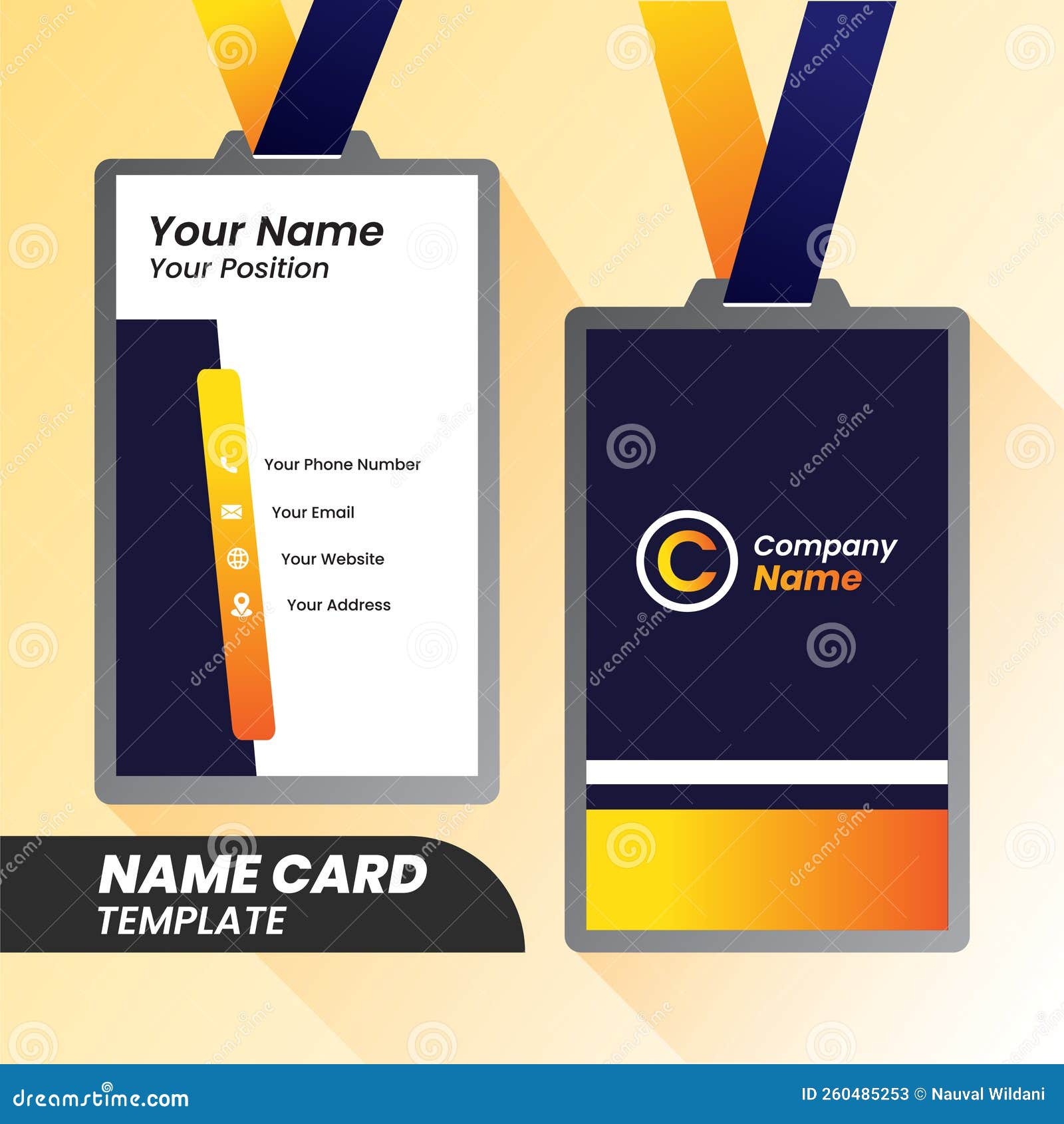 Modern Name Card Design . Double Sided Name Card Design Template Stock ...