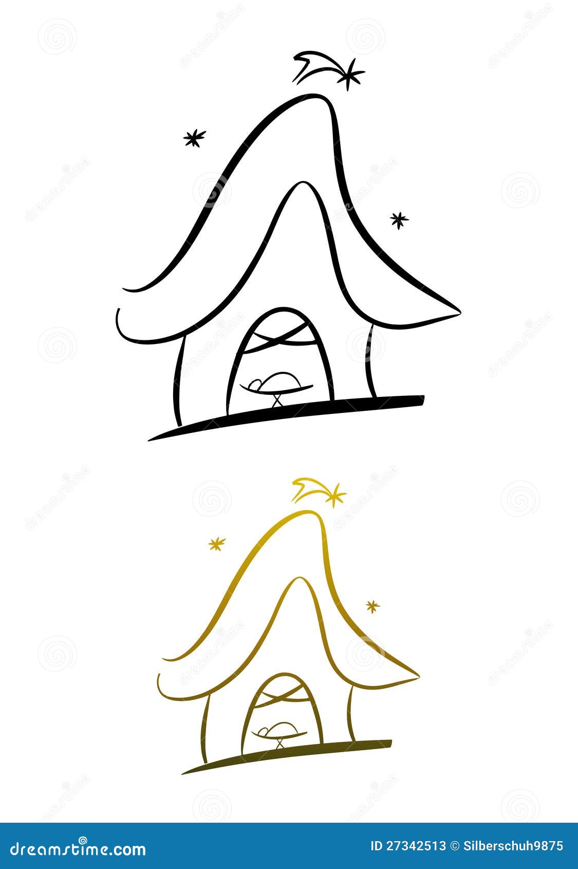 Modern Nativity Symbol/icon Stock Vector - Illustration of golden ...