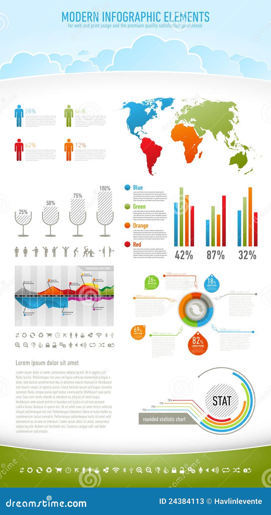 Modern Nature Infographic Elements Stock Vector - Illustration of ...