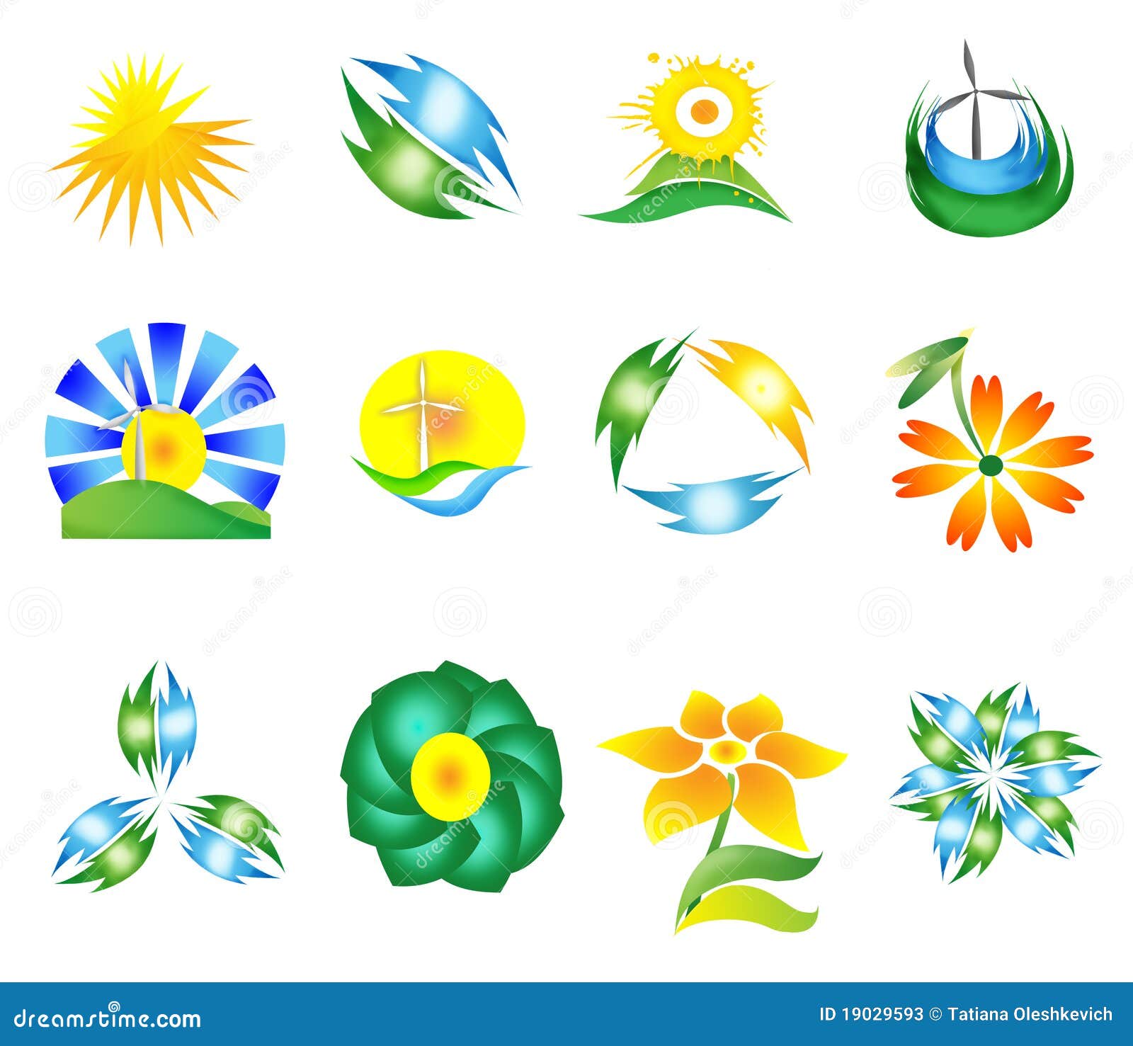 MODERN NATURE SYMBOL SET stock illustration. Illustration of logotip ...
