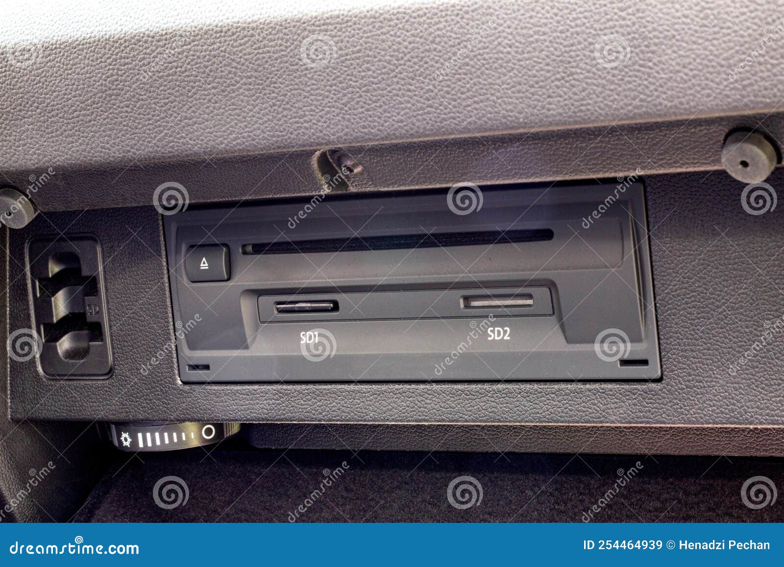 Modern Navigation System with Memory Cards in the Glove Box of a Car ...