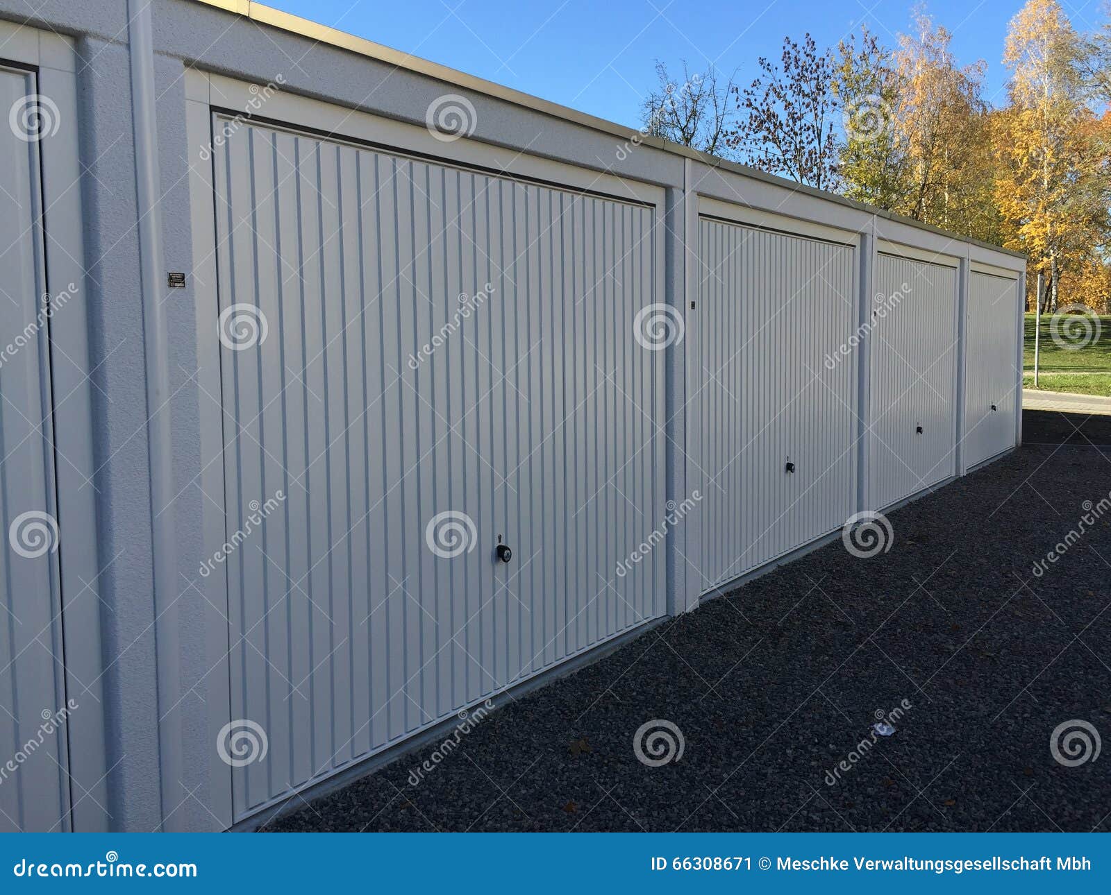 Modern and neat garages stock image. Image of compound - 66308671