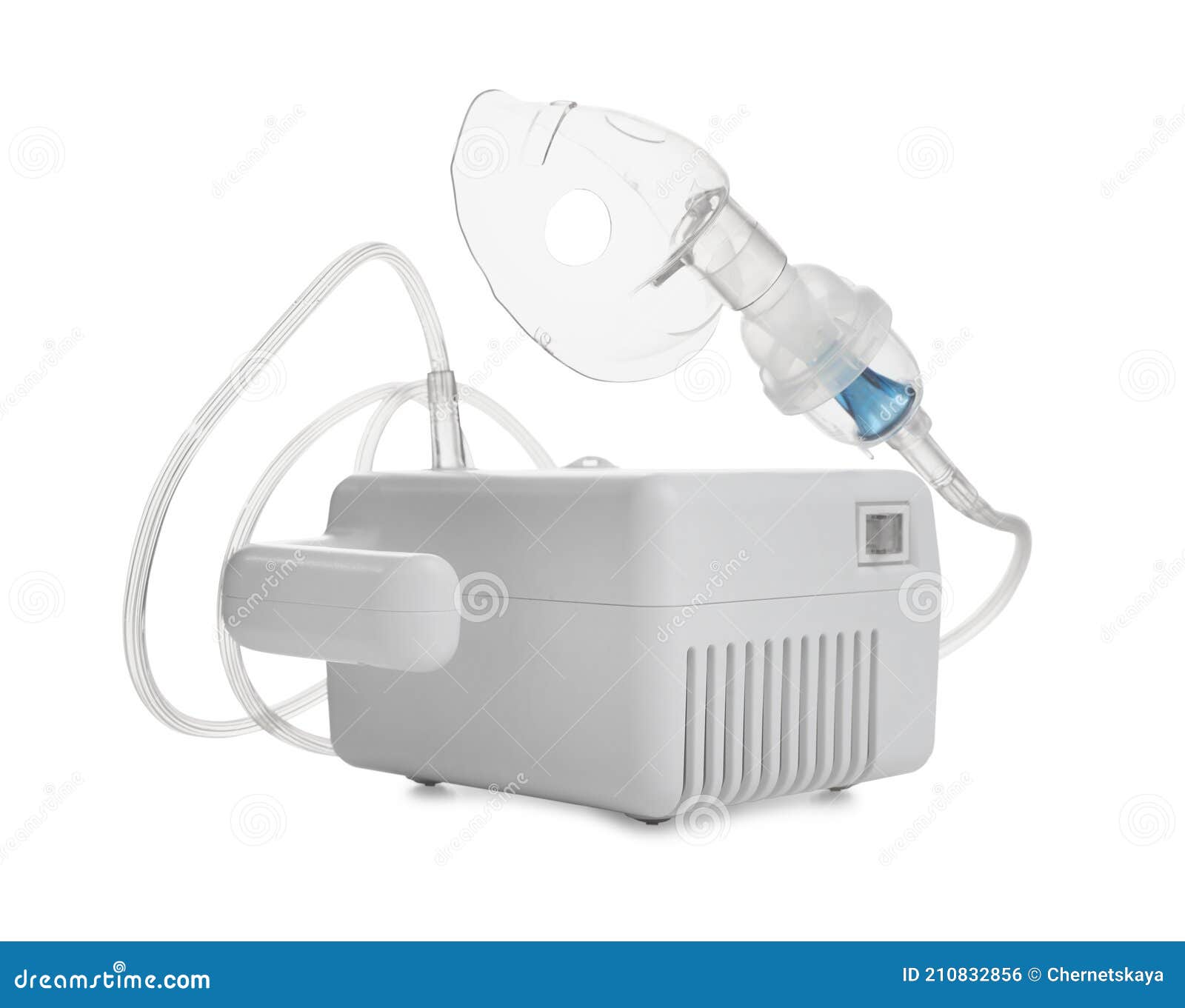 Modern Nebulizer with Face Mask on White Background. Inhalation ...