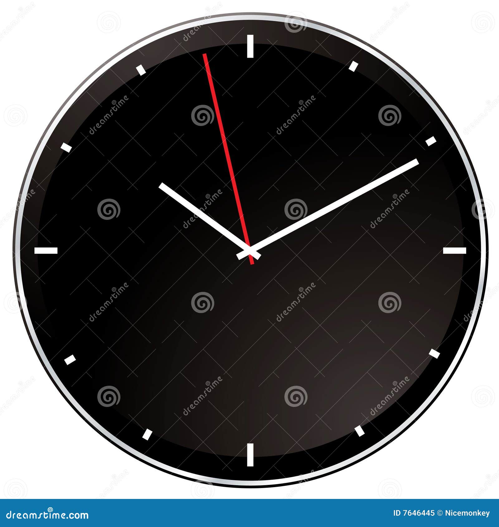 Modern negative clock stock illustration. Illustration of dial - 7646445