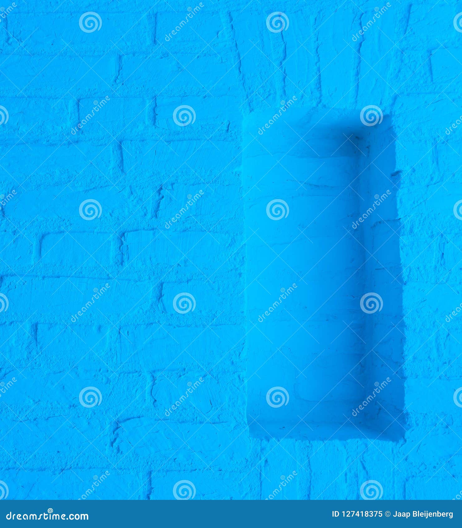 Modern Neon Blue Colored Brick Wall Texture Background with Empty ...