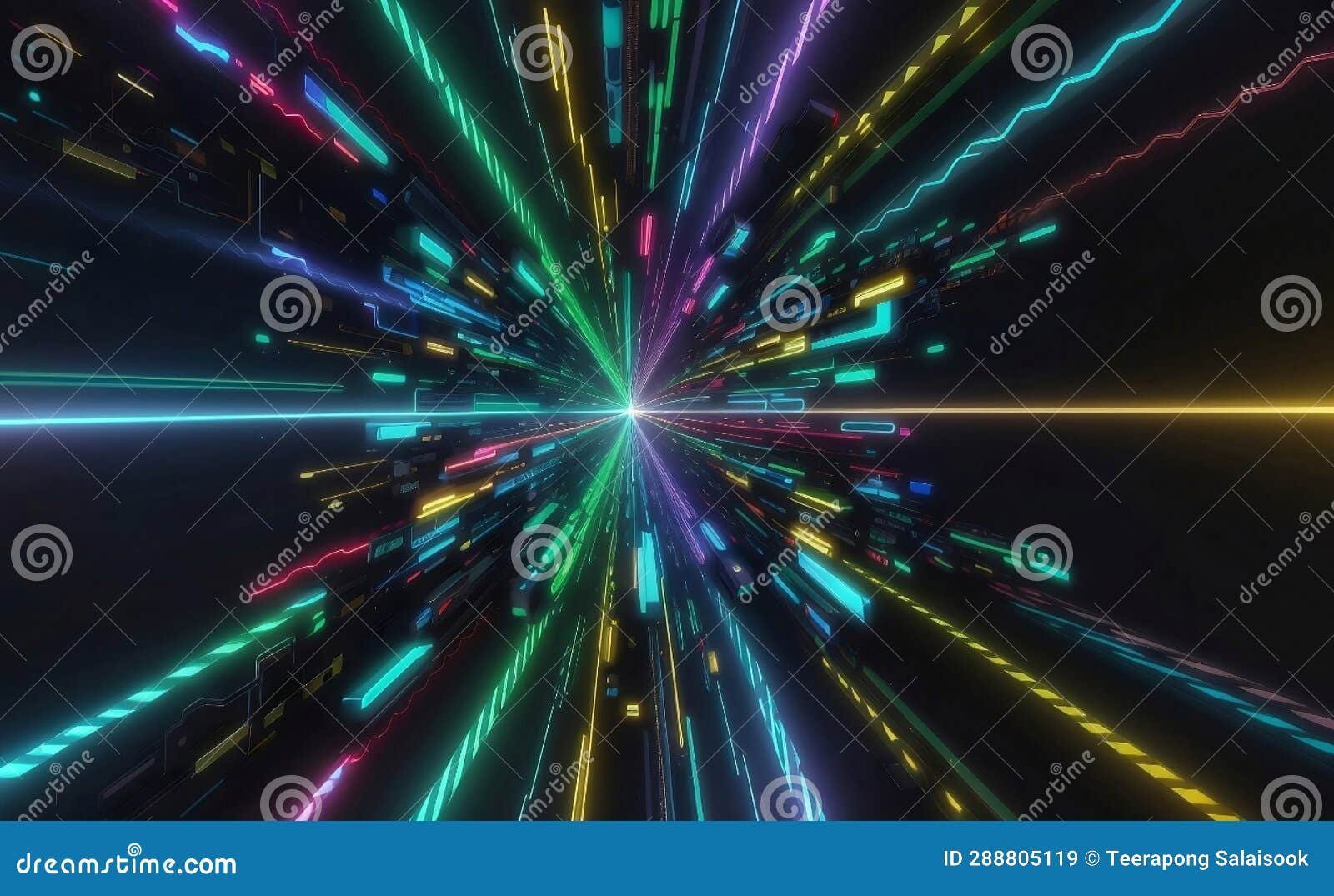 A Modern Neon Digital Abstract of Network Digital Storages Stock Image ...