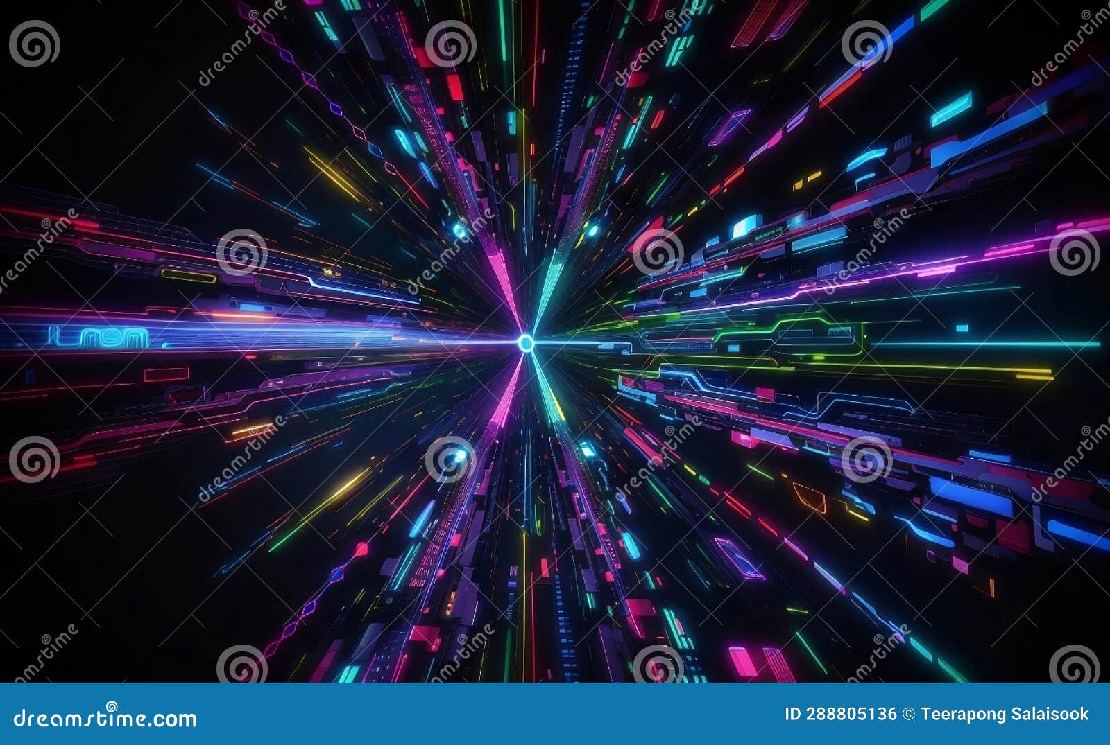 A Modern Neon Digital Abstract of Network Digital Storages Stock Photo ...
