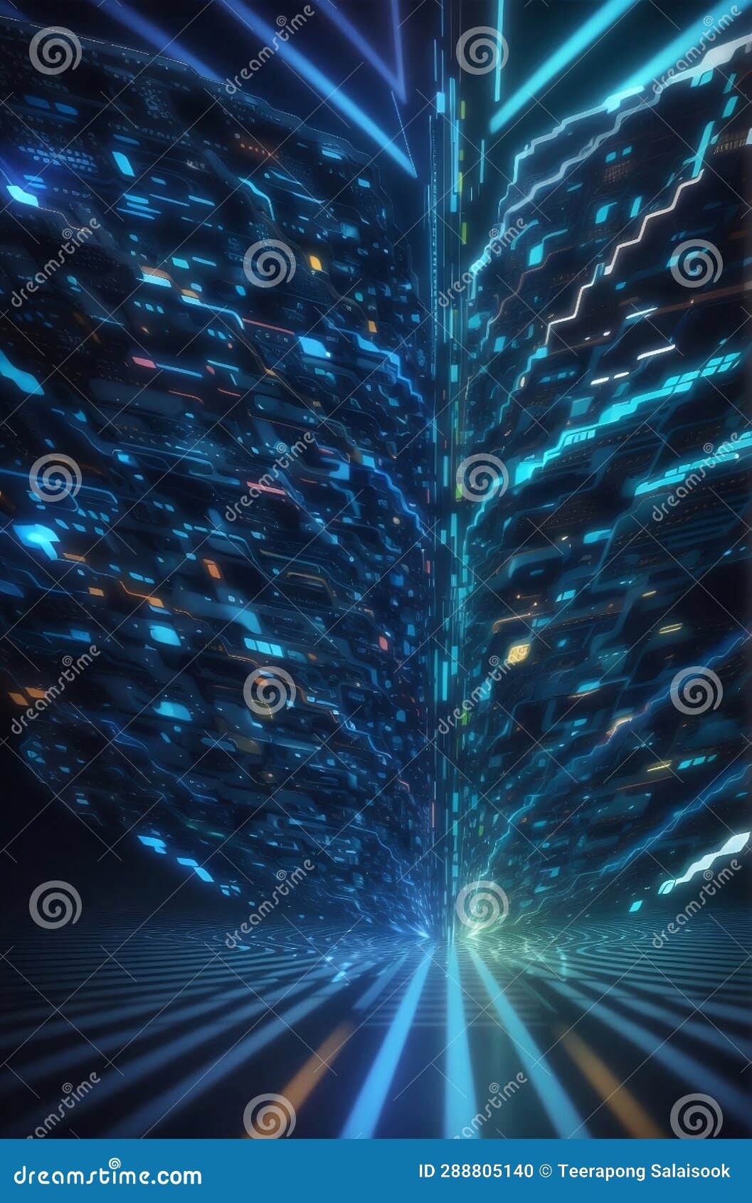 A Modern Neon Digital Abstract of Network Digital Storages Stock ...