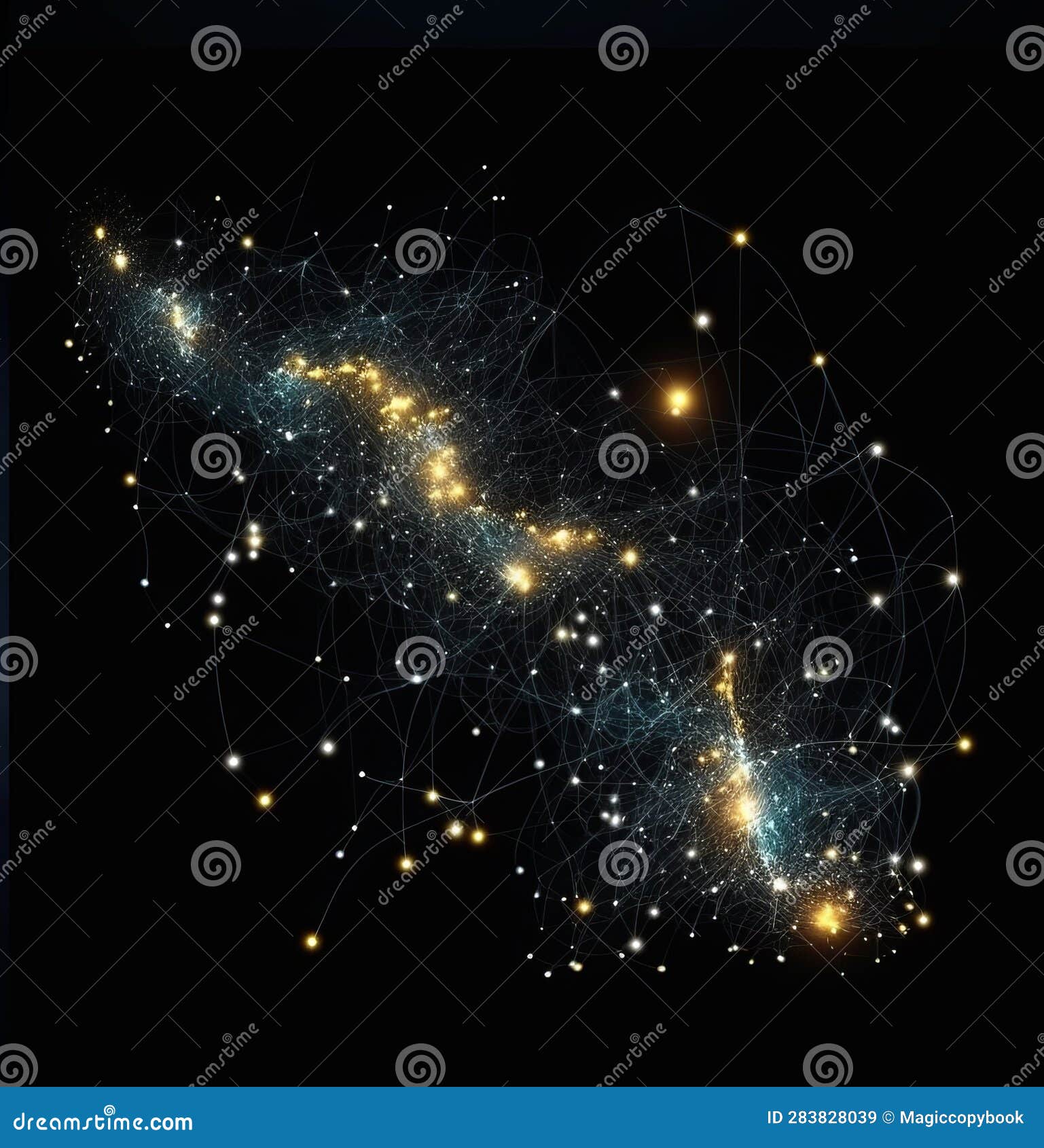 Modern Network with Nodes Connected Background. Technology Concept AI ...