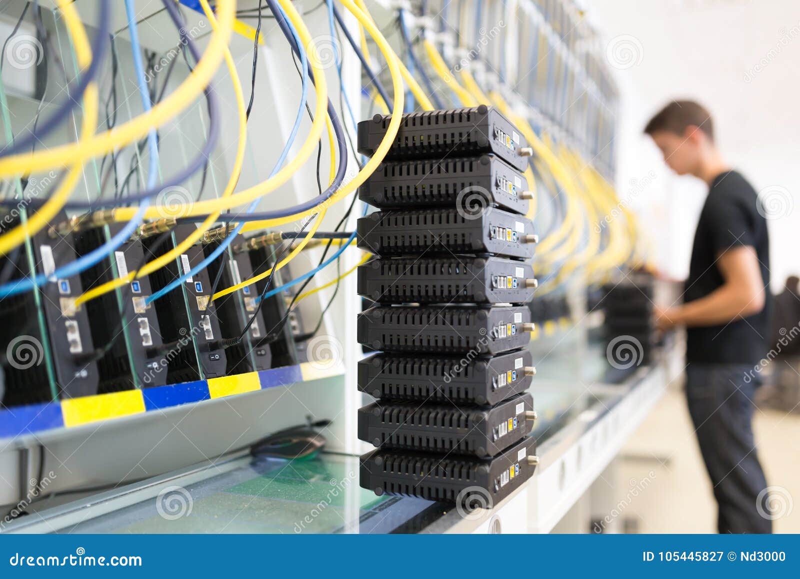 Modern Networking Hardware Test Bench Stock Image - Image of networking ...