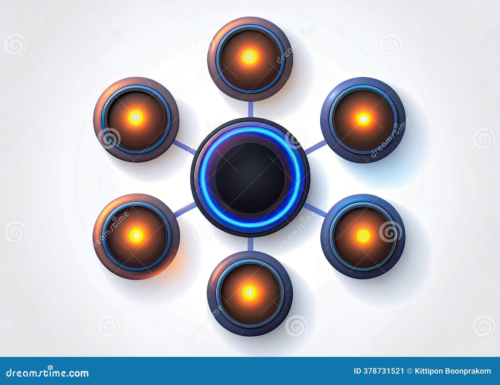 Circle Flowchart Scheme. Infographics Chart Element. Cartoon Vector ...