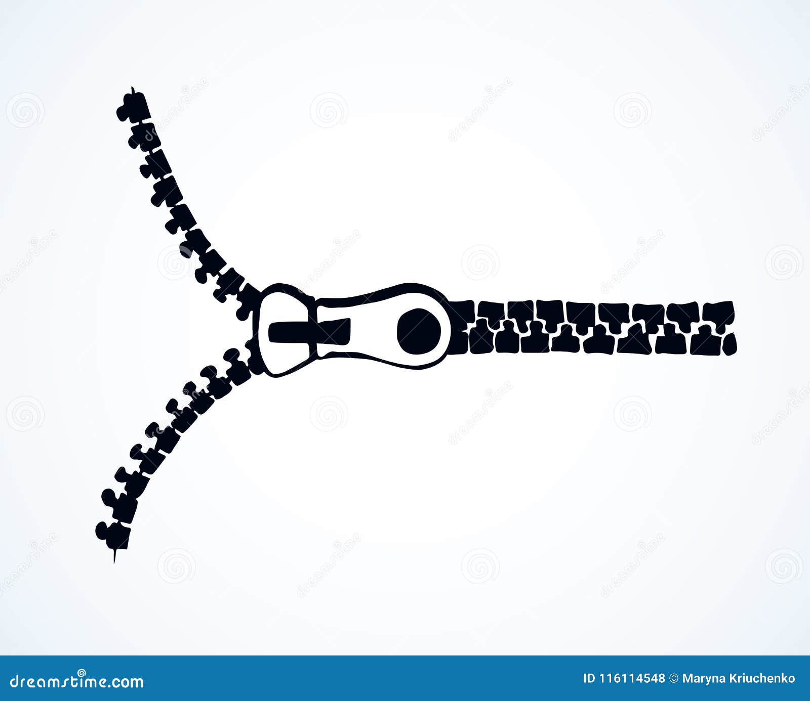 Zipper. Vector drawing stock vector. Illustration of drawing - 116114548