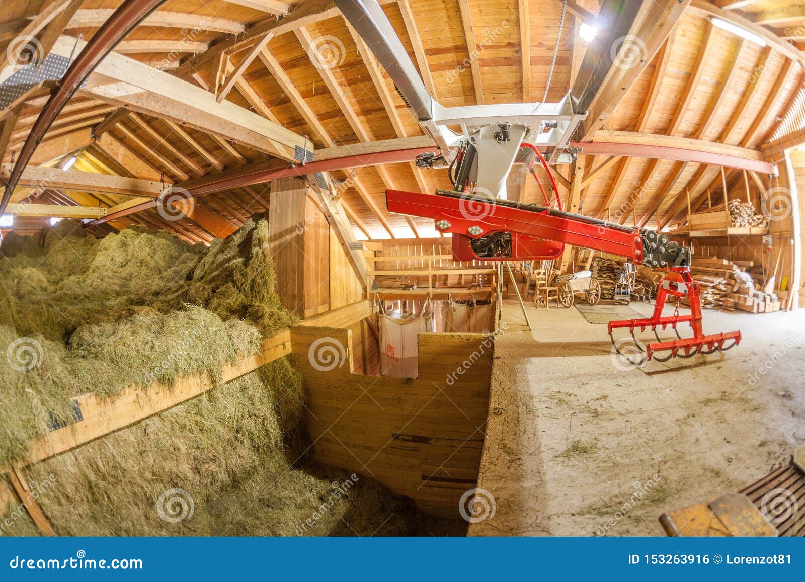 Modern New Hayloft during Haymaking Stock Photo - Image of beauty ...