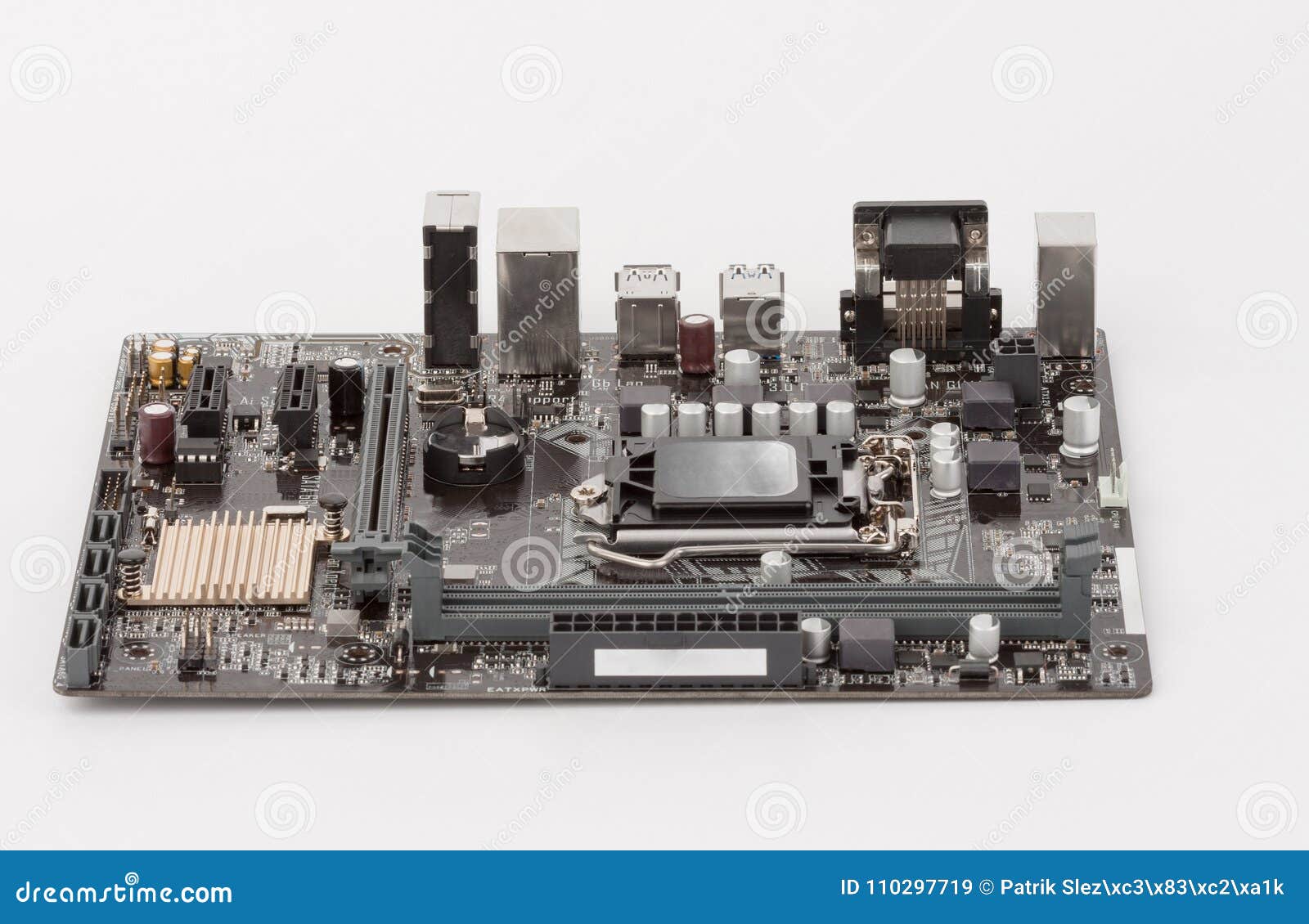 Modern, New, Motherboard Isolated on White Background Stock Image ...