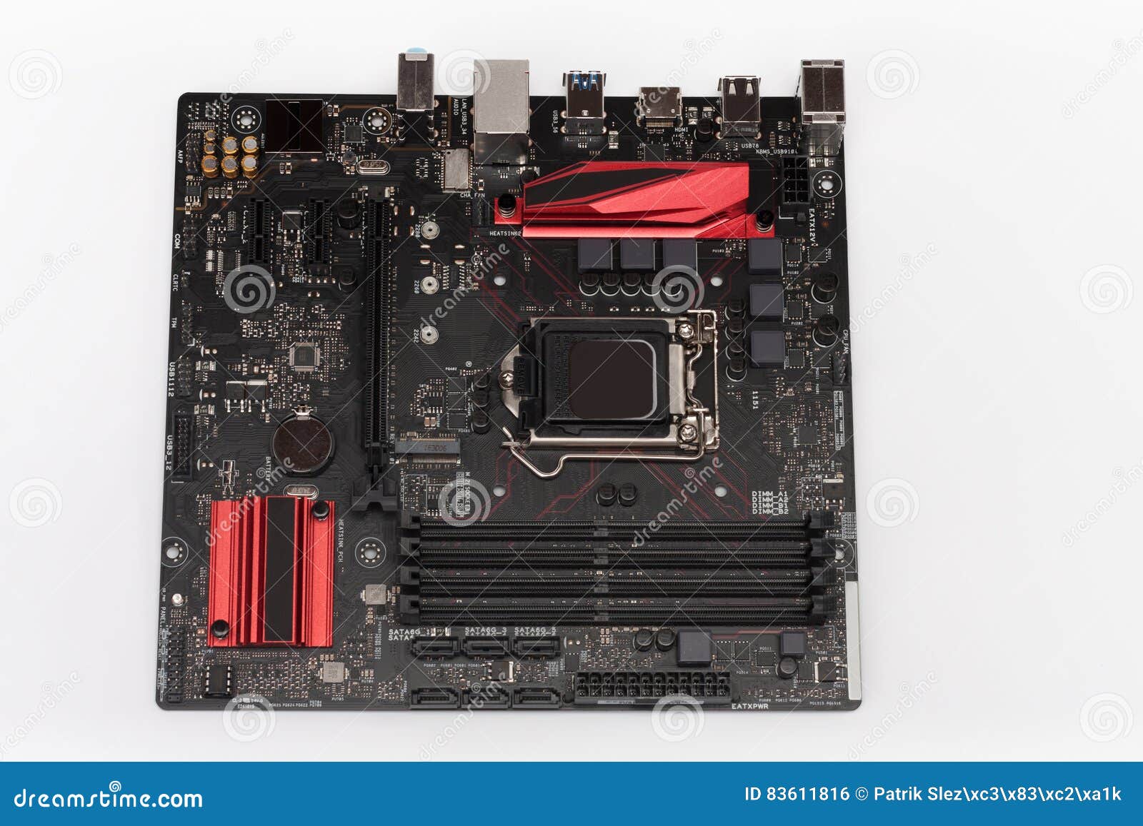 Modern, New, Motherboard Isolated on White Background Stock Photo ...