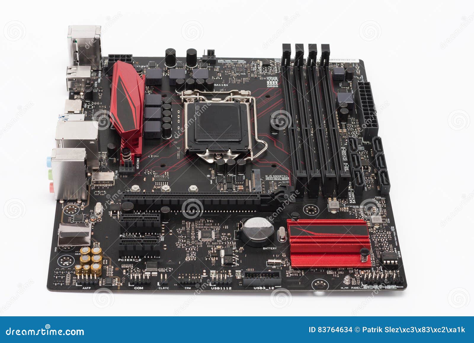 Modern, New, Motherboard Isolated on White Background Stock Photo ...