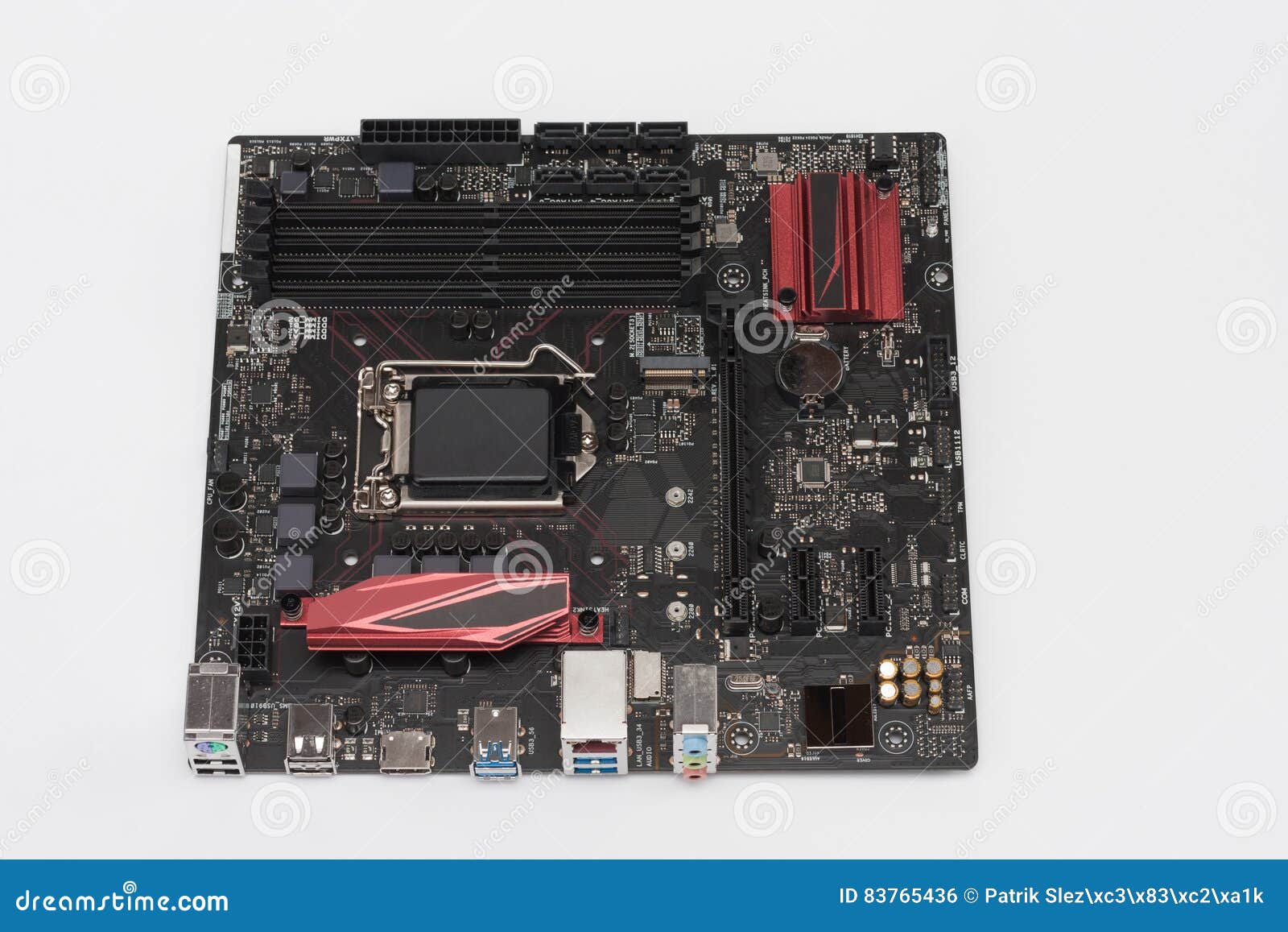 Modern, New, Motherboard Isolated on White Background Stock Photo ...