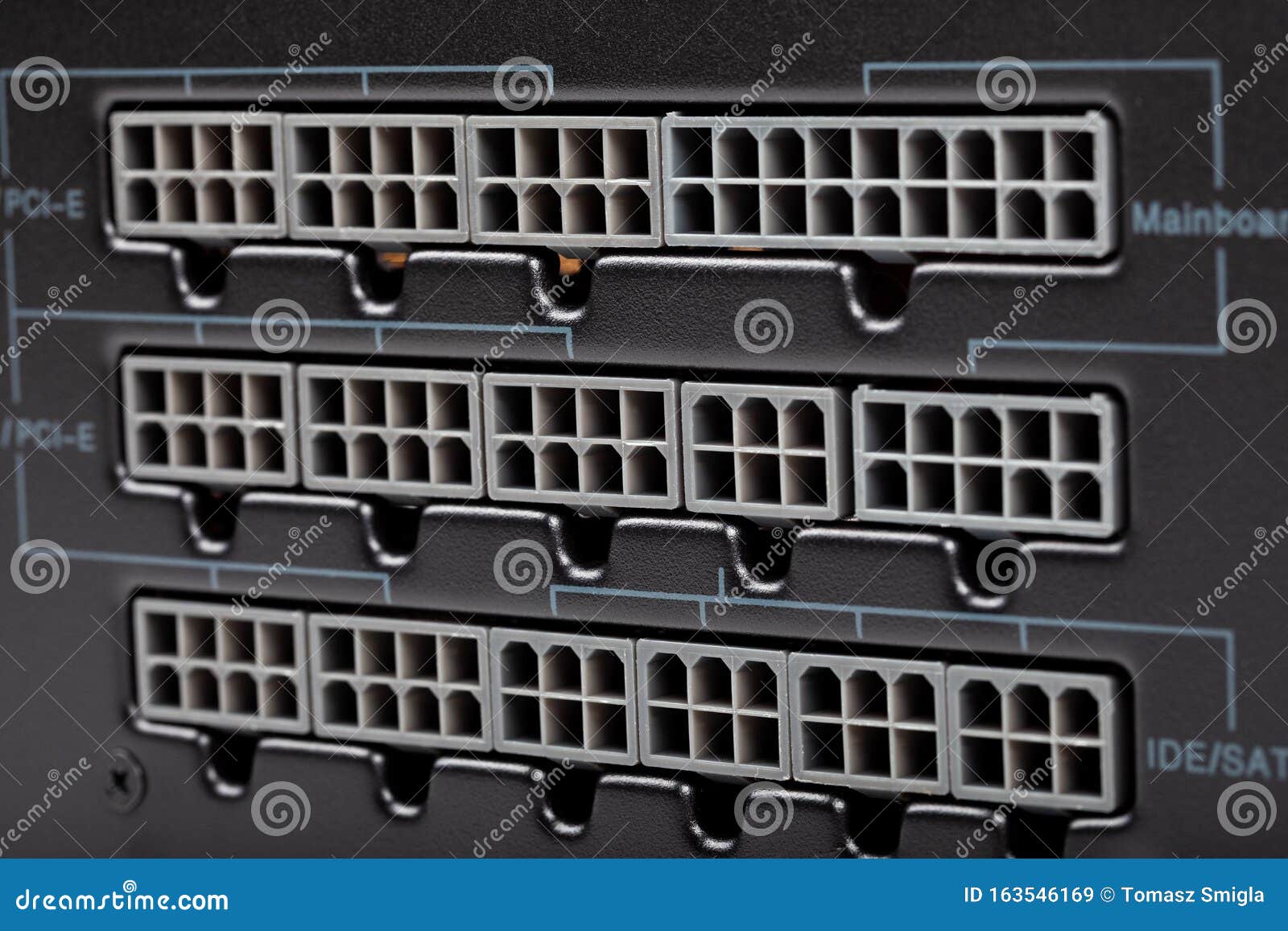 Modern New Pc Modular Power Supply Unit Front Side Angle, 8 Pin and 6 ...