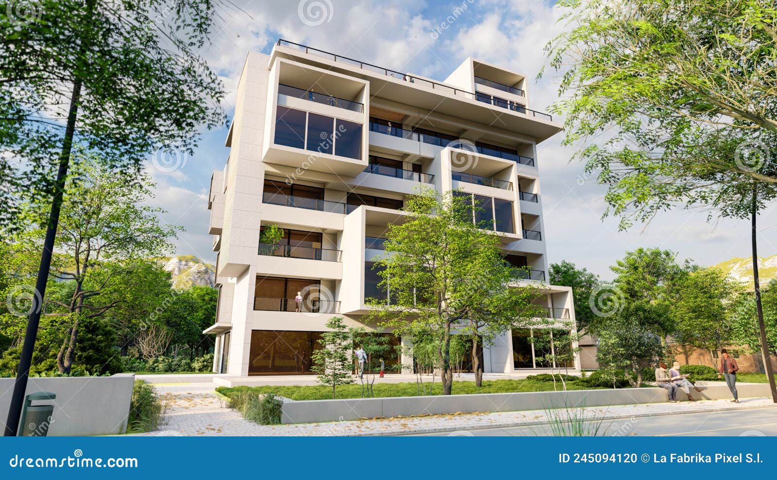 Modern New Residential Building Stock Illustration - Illustration of ...