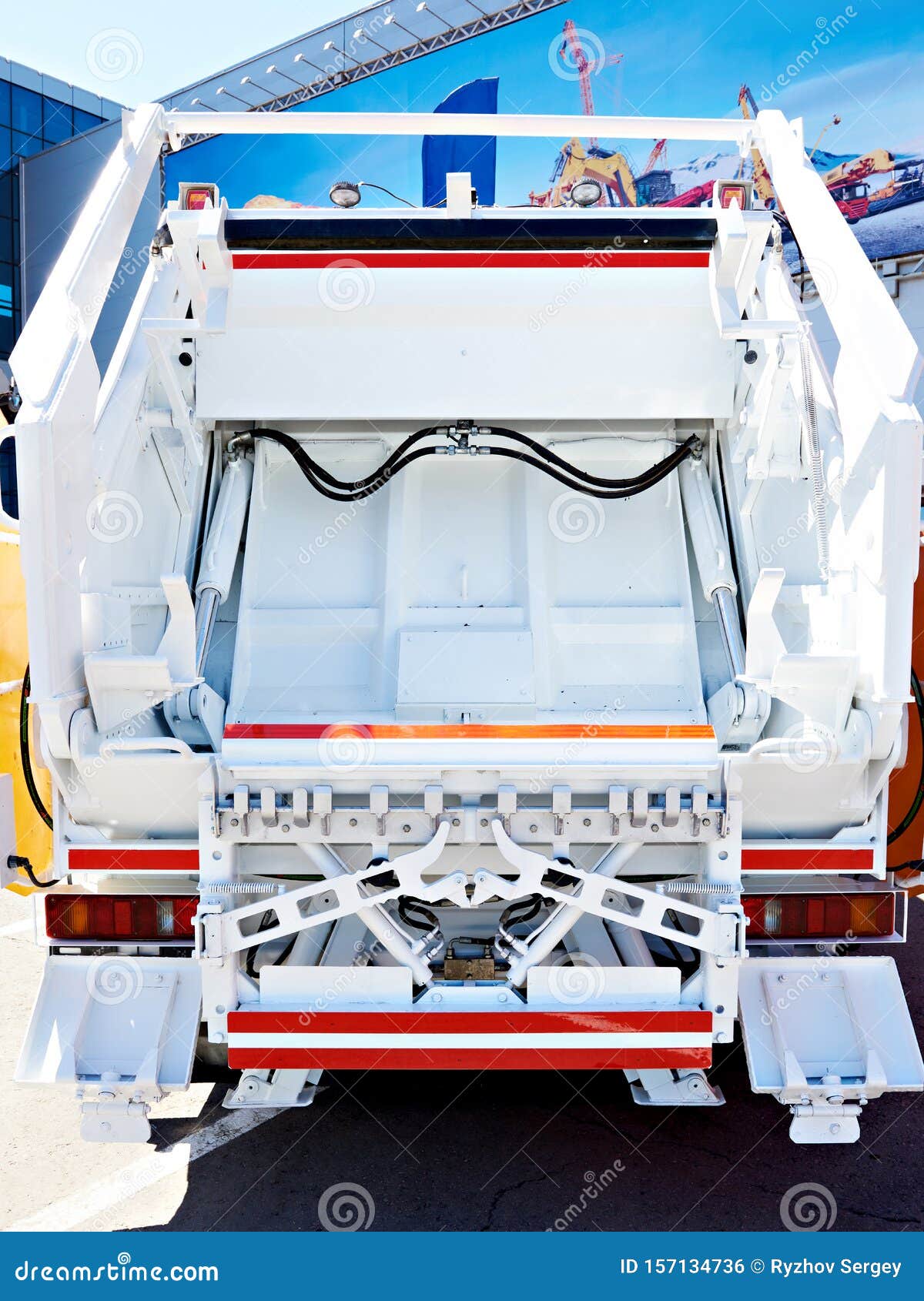 Garbage truck stock photo. Image of white, service, dustcart - 157134736