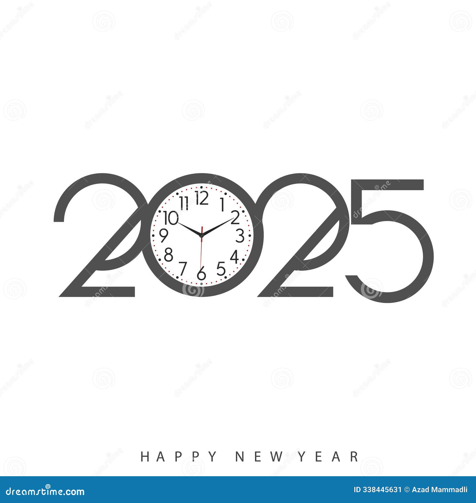 Modern 2025 New Year Design with Overlapping Numbers and Text. Vector ...