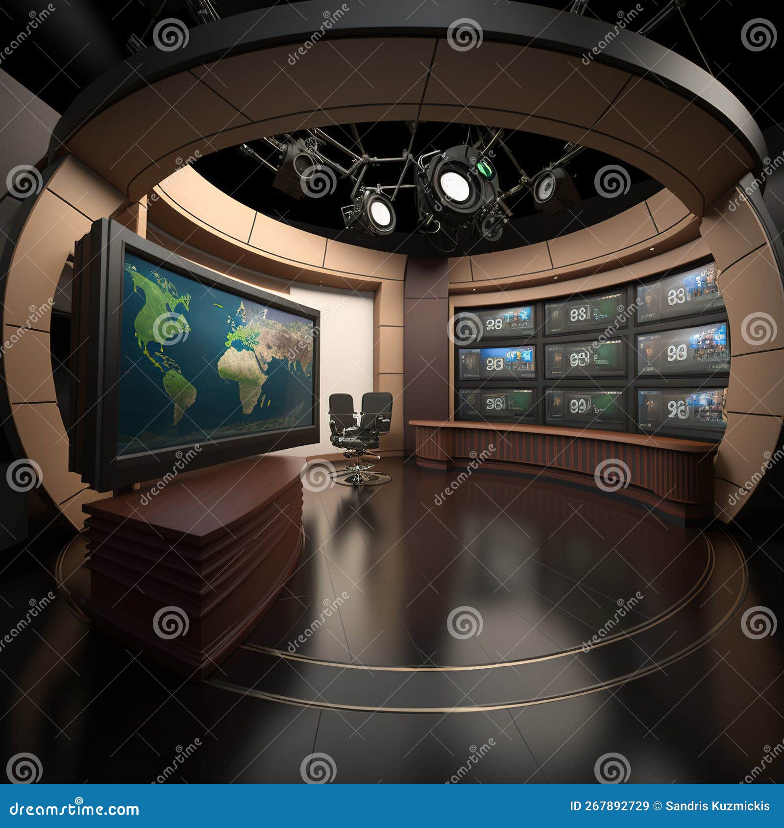 Modern News Studio. Generative AI Stock Illustration - Illustration of ...