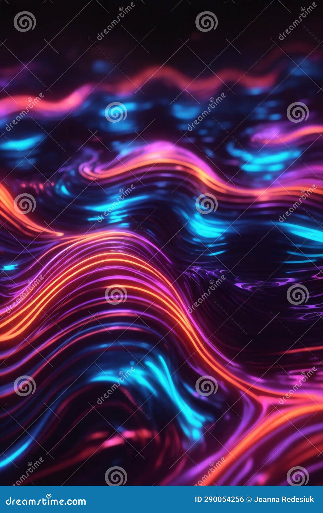 Modern Night Background Illuminated Glow Waves of the Future Stock ...