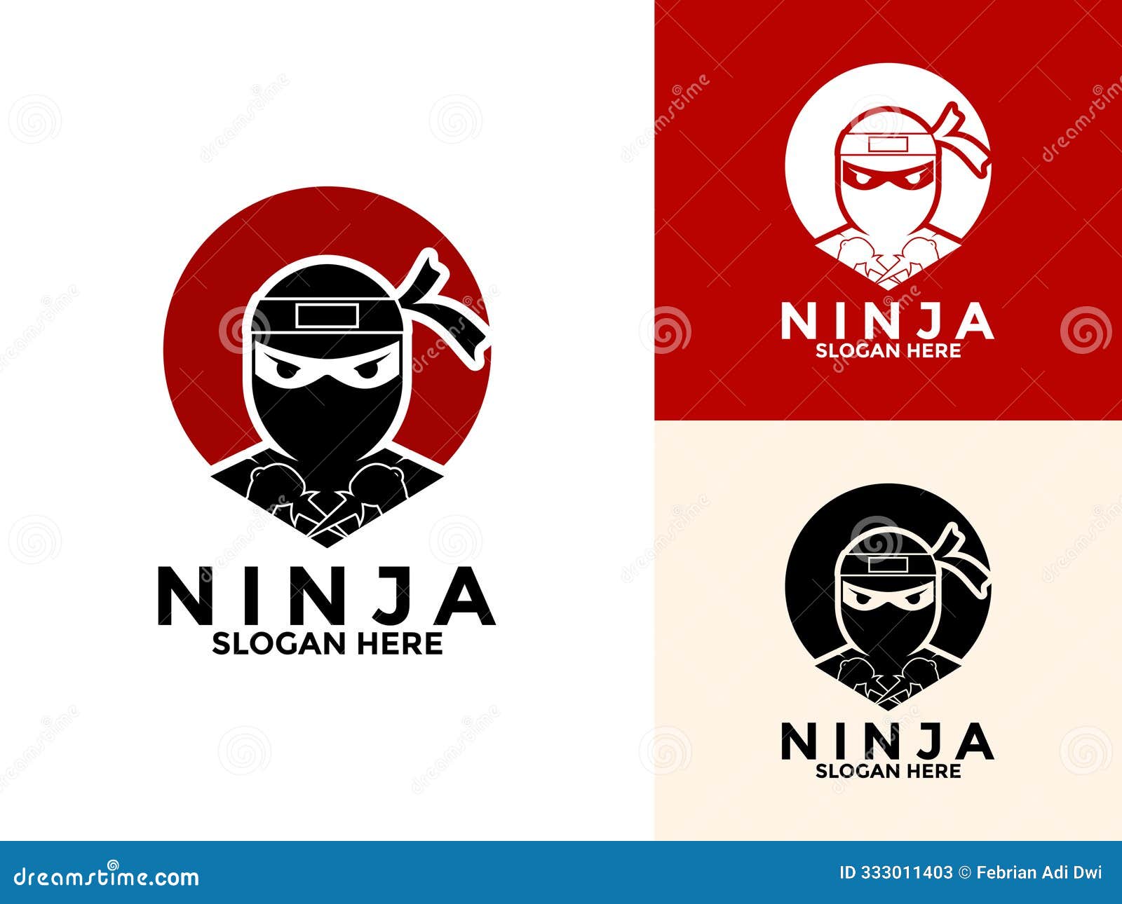 Modern Ninja Logo Vector Design Concept, Ninja Logo Design Stock Vector ...