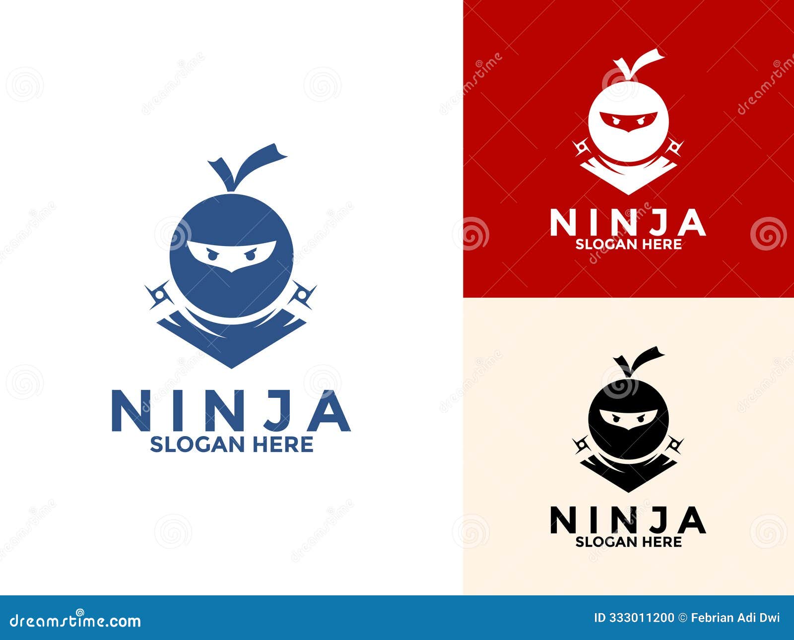 Modern Ninja Logo Vector Design Concept, Ninja Logo Design Stock Vector ...