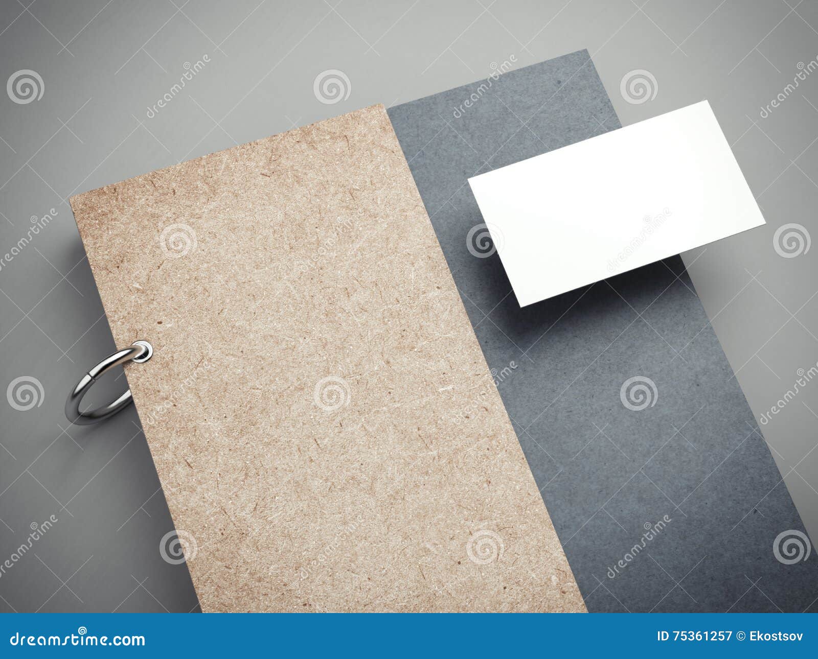 Modern Notebook and Blank Business Card. 3d Rendering Stock ...